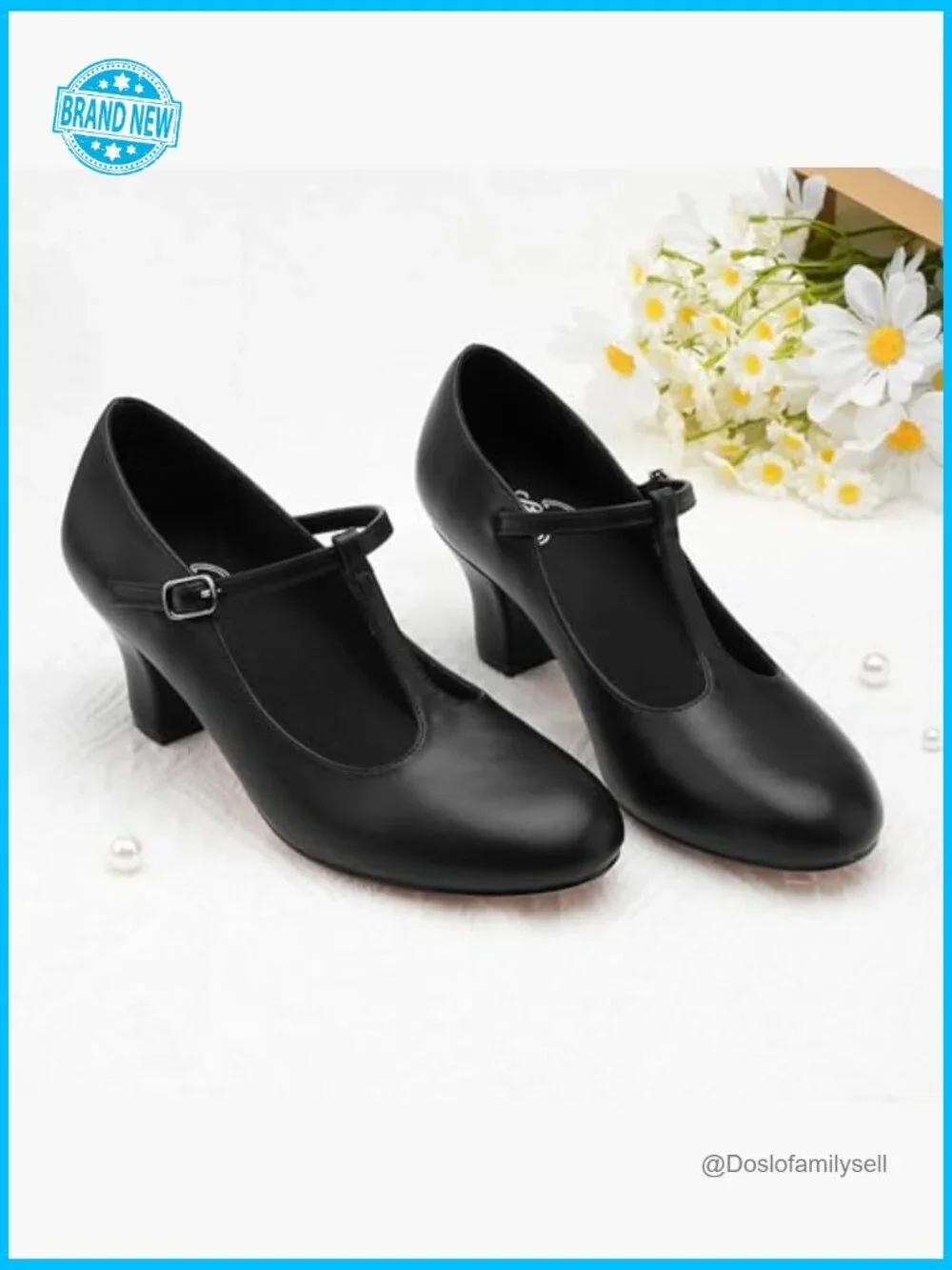 Shoes | Tstrap Dance Heels 25 Inch Block Heel Character Shoes Ballroom ...